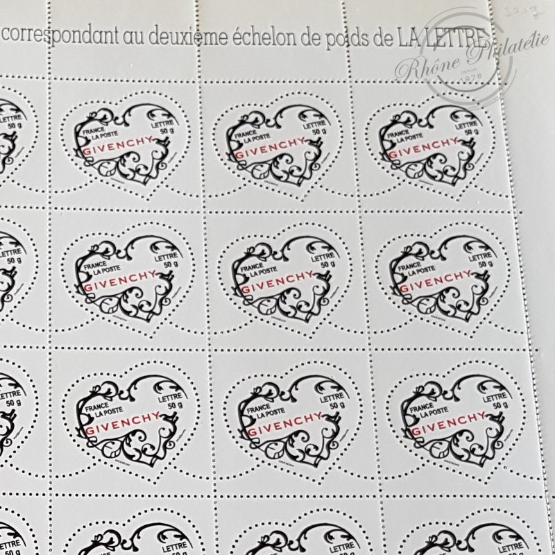 FRANCE FEUILLE TIMBRES POSTE SAINT VALENTIN N°3997 composée de 30 t...