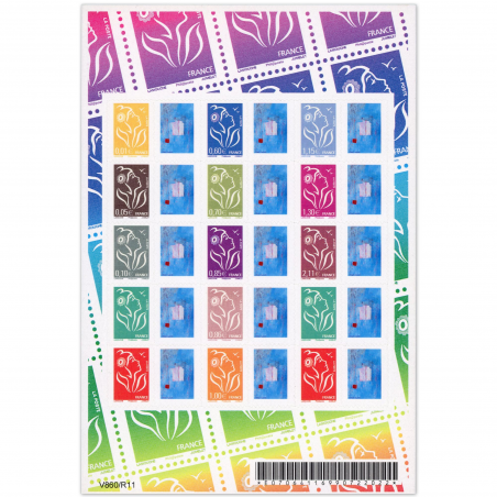 FEUILLET PERSONNALISÉ AUTOADHÉSIF F4048P, TIMBRES DE FRANCE 2007