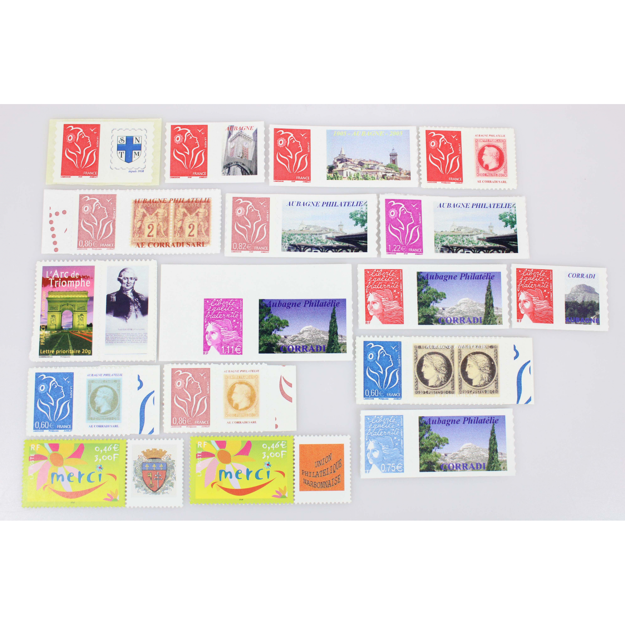LOT DE TIMBRES PERSONNALISÉS DE FRANCE MAJORITÉ AUTOADHÉSIFS VIGNETTES ...