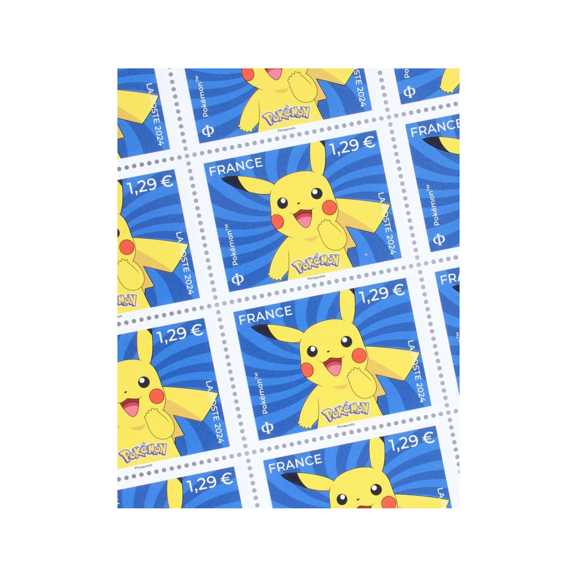FEUILLET DE FRANCE - POKÉMON PIKACHU - ANNÉE 2024 TIMBRES NEUFS**