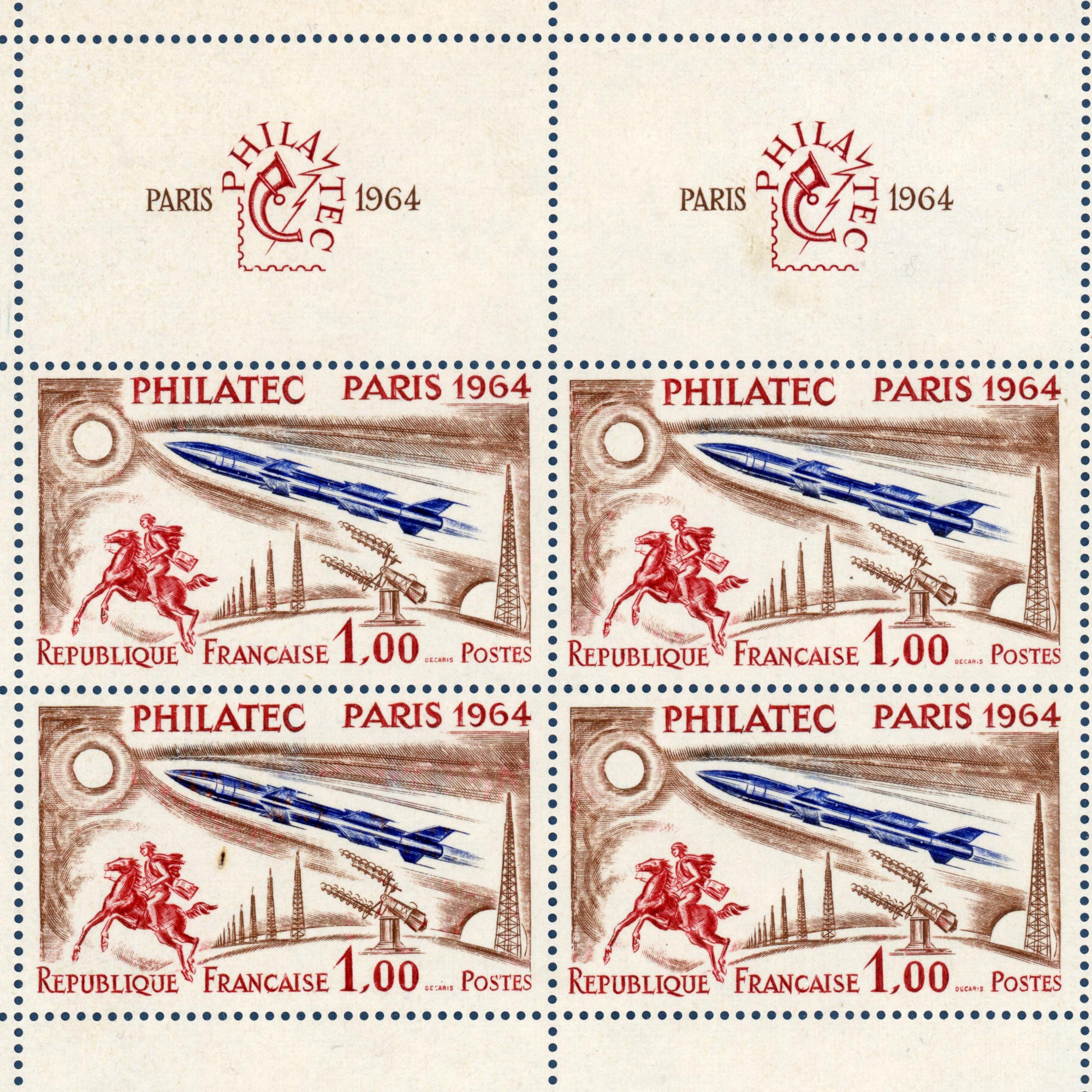 FRANCE, BLOC N°6 EXPOSITION "PHILATEC", TIMBRES NEUFS SANS CHARNIÈRE - 1964